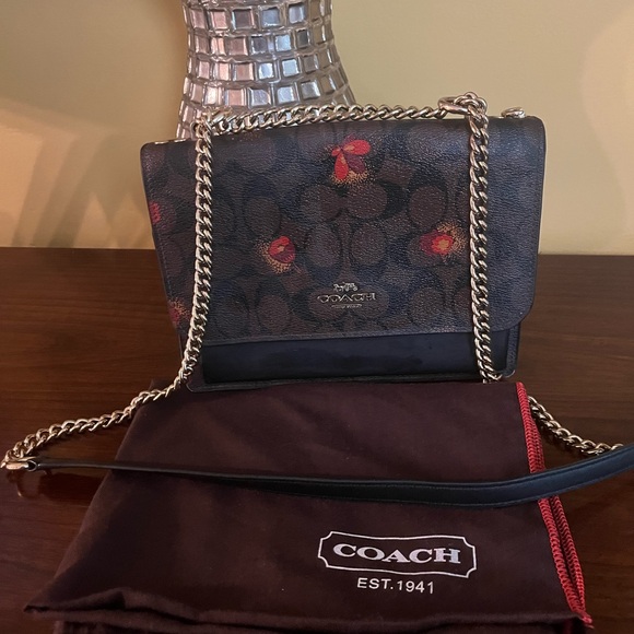 Coach | Bags | Coach Signature Pop Floral Klare Crossbody C5797brown ...